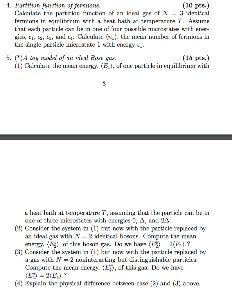 Solved (10 pts.) Calculate the partition function of an | Chegg.com