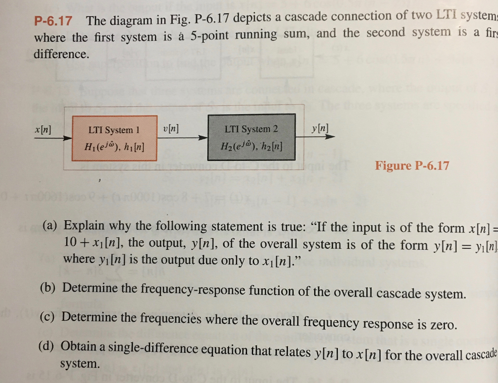 Solved The diagram in Fig. P-6.17 depicts a cascade | Chegg.com