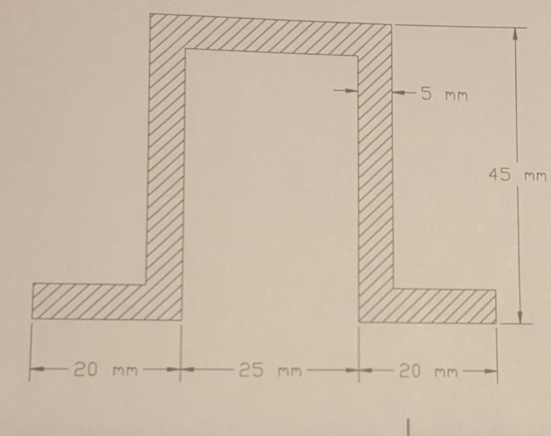 Solved 5 mm 45 mm 20 mm 25 mm 20 mm | Chegg.com
