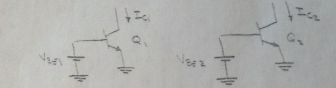 Solved The circuit below has Ic1=Ic2 and Vbe1-Vbe2 = 10mV. | Chegg.com