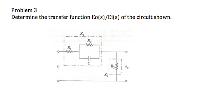 Solved Determine the transfer function Eo(s)/Ei(s) of the | Chegg.com