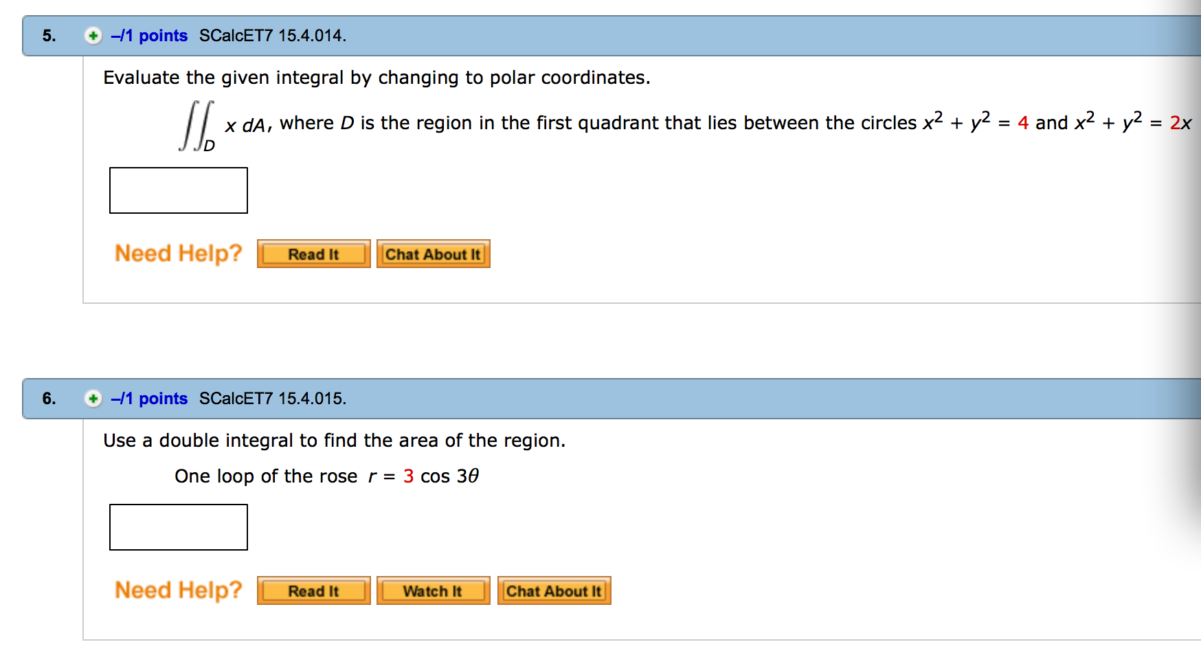 Solved Evaluate the given integral by changing to polar | Chegg.com