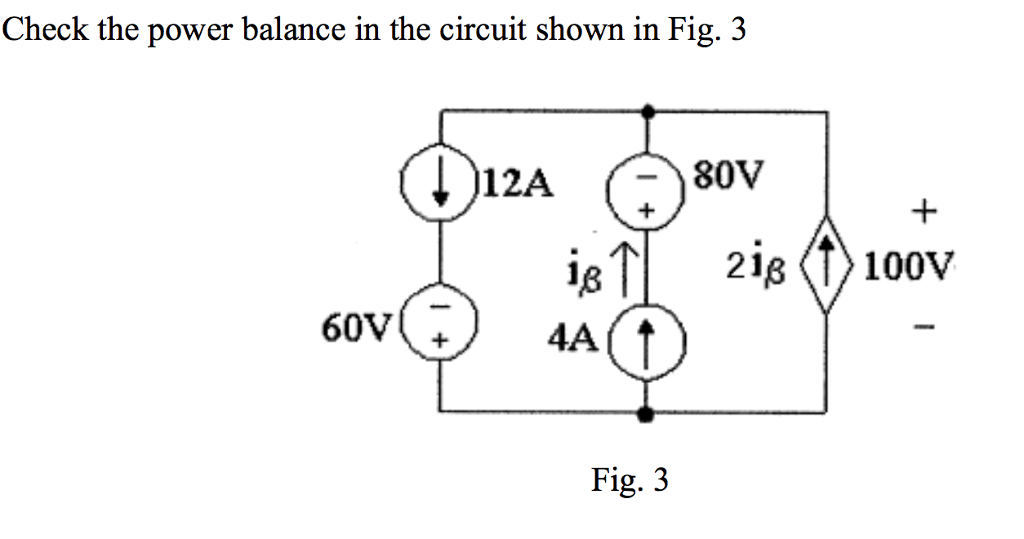 Solved Check the power balance in the circuit shown in Fig. | Chegg.com
