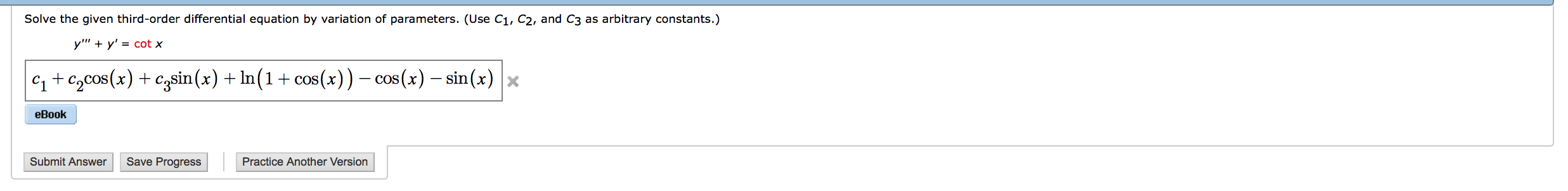 Solved Solve the given third-order differential equation by | Chegg.com