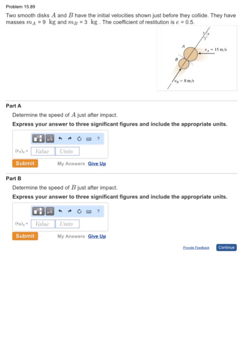 Solved Dynamics Two Smooth Disks A And B Have The Initial 