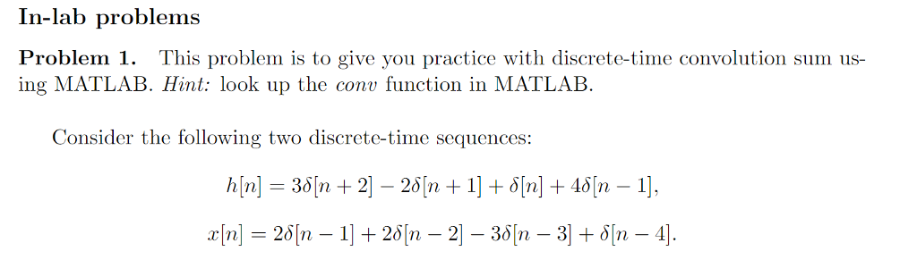 Solved In-lab problems Problem 1. This problem is to give | Chegg.com