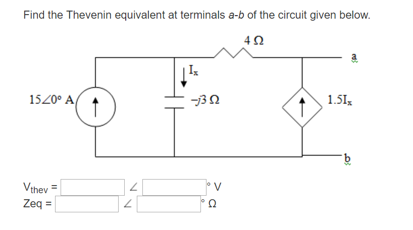 Solved Find the Thevenin equivalent at terminals a-b of the | Chegg.com