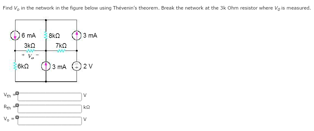 Solved Find V_0 in the network in the figure below using | Chegg.com