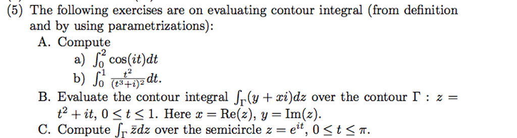 Solved The following exercises are on evaluating contour | Chegg.com