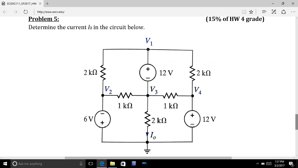 Solved Determine the current I_0 in the circuit below. | Chegg.com