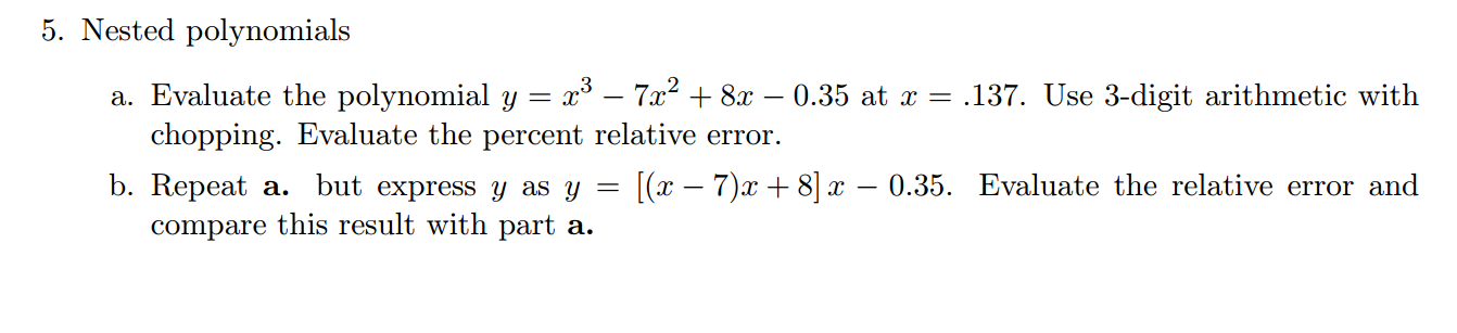 Nested Polynomials Evaluate The Polynomial Y X3 