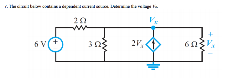 Solved 7. The circuit below contains a dependent current | Chegg.com