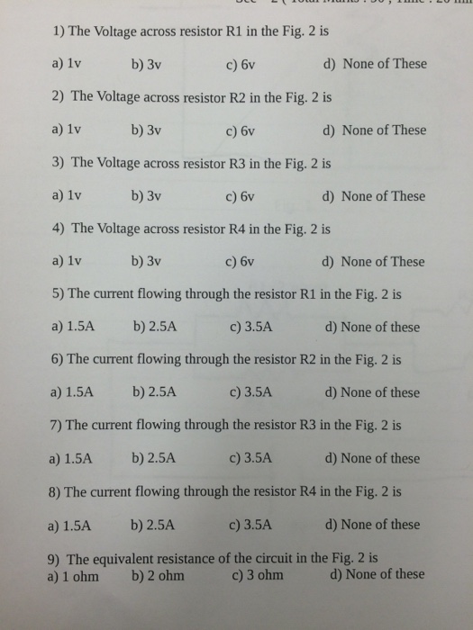 Solved The Voltage across resistor R1 in the Fig. 2 is 1v | Chegg.com