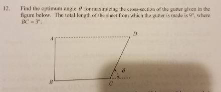 Solved 12, Find the optimum angle θ for maximizing the | Chegg.com