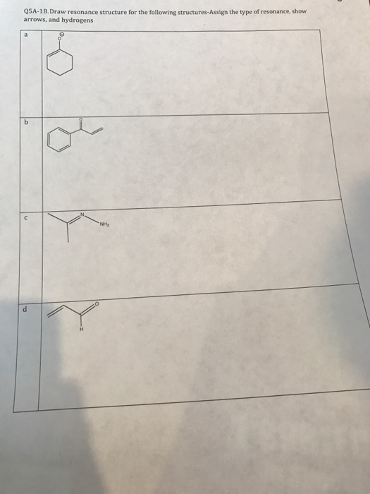 Solved Draw resonance structure for the following | Chegg.com