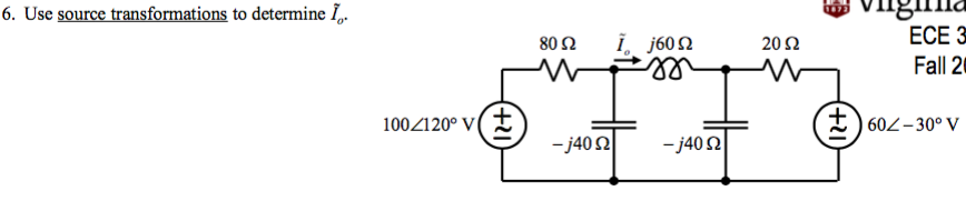 Solved 6. Use source transformations to determine I. ECE 3 | Chegg.com