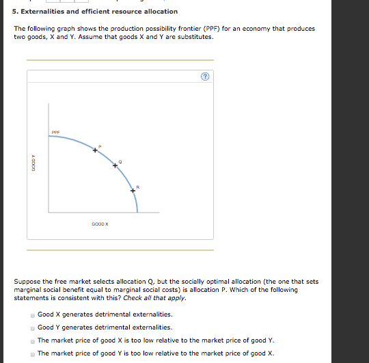 Solved 5. Externalities and efficient resource allocation | Chegg.com
