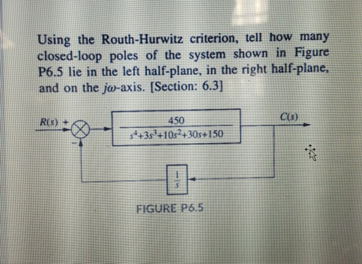 Solved Using The Routh Hurwitz Criterion Tell How Many 