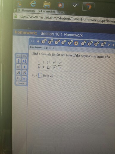 Solved find the formula for the nth term of the sequence | Chegg.com