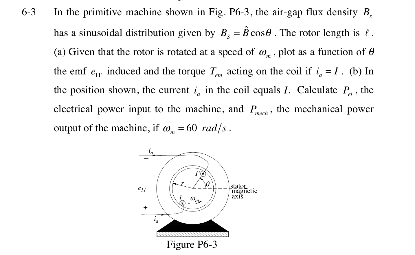 Solved In the primitive machine shown in Fig. P6-3, the | Chegg.com