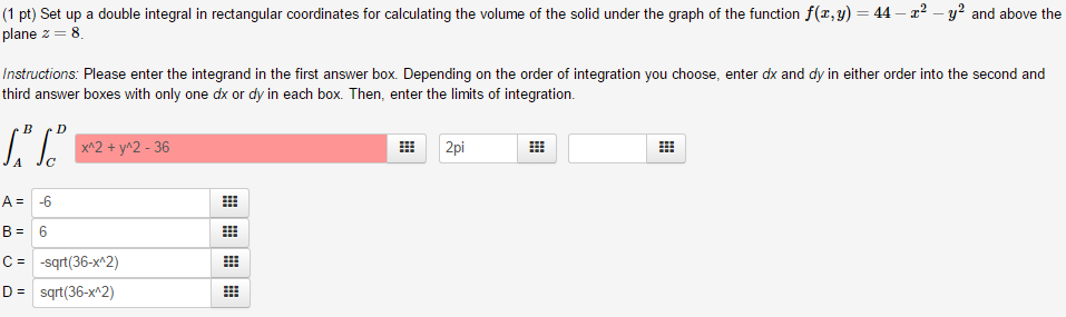 Solved Set up a double integral in rectangular coordinates | Chegg.com