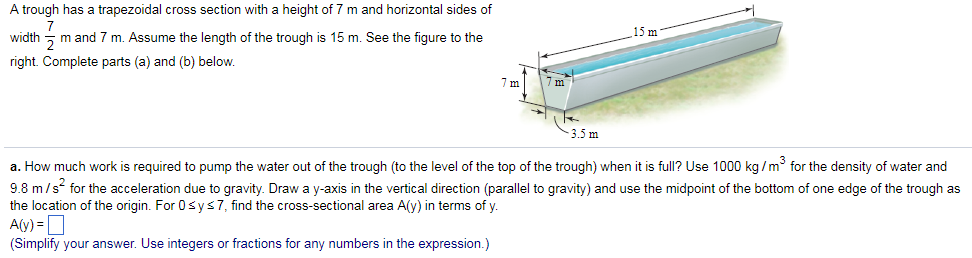 Solved A trough has a trapezoidal cross section with a | Chegg.com