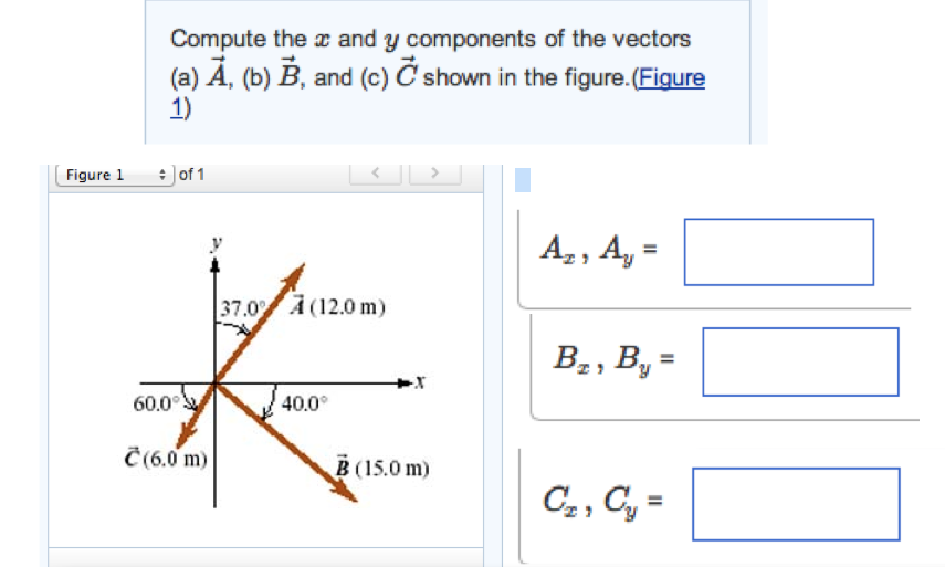 Solved Compute The X And Y Components Of The Vectors a Chegg