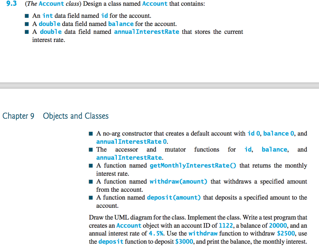 Solved 9.3 (The Account class) Design a class named Account | Chegg.com