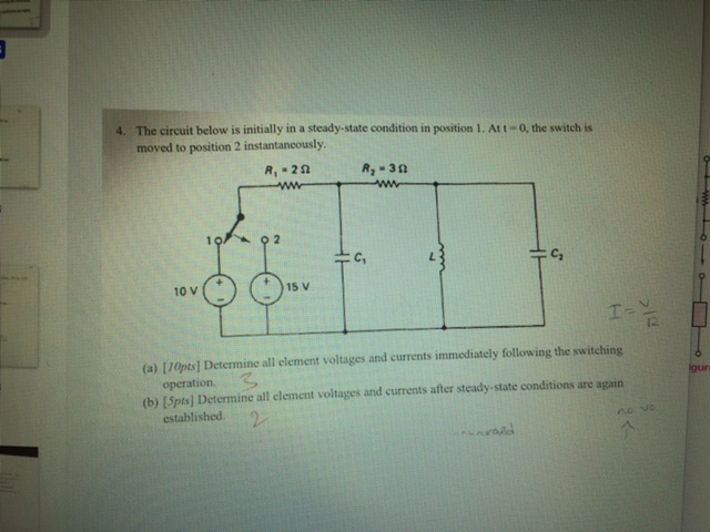 Solved The circuit below is initially in a steady-state | Chegg.com