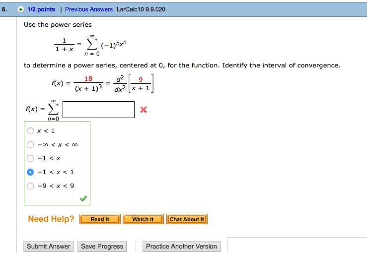 Solved Use the power series 1/1 + x = to determine a power | Chegg.com