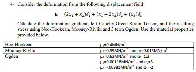 Solved 4- Consider the deformation from the following | Chegg.com