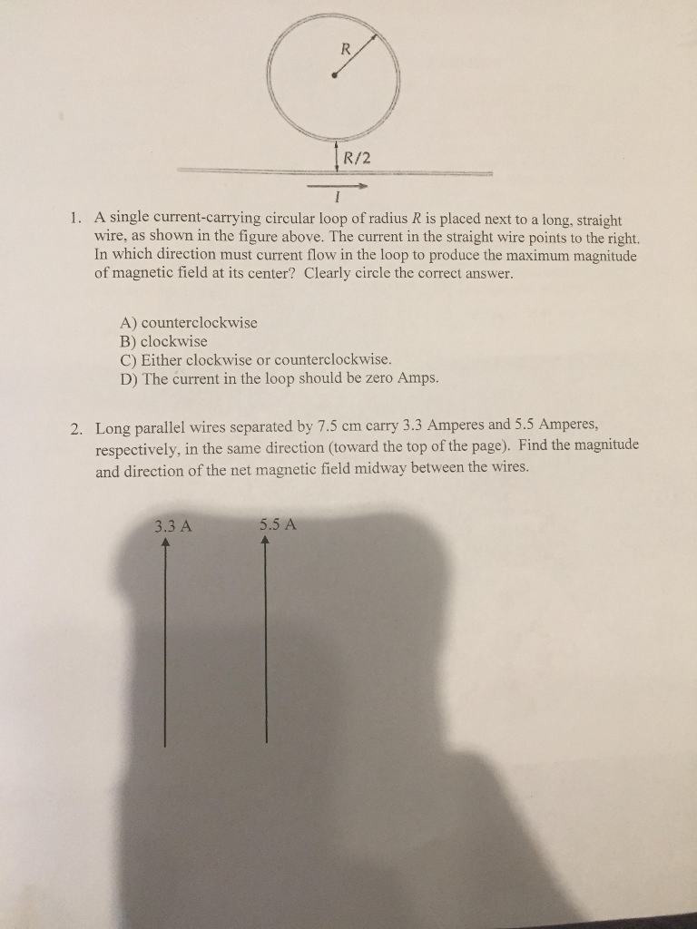 Solved 1. A single current carrying loop of radius R is | Chegg.com