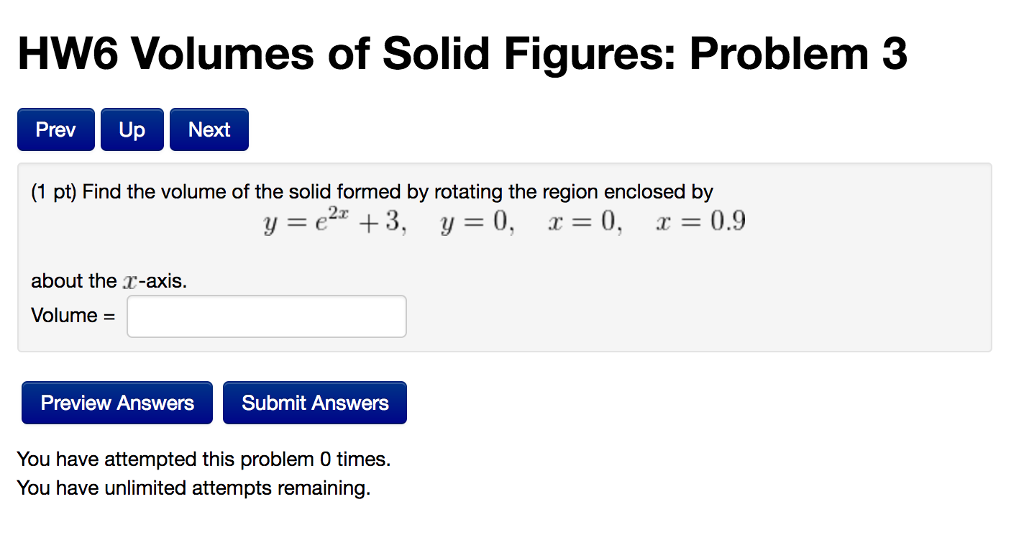 Solved Find the volume of the solid formed by rotating the | Chegg.com