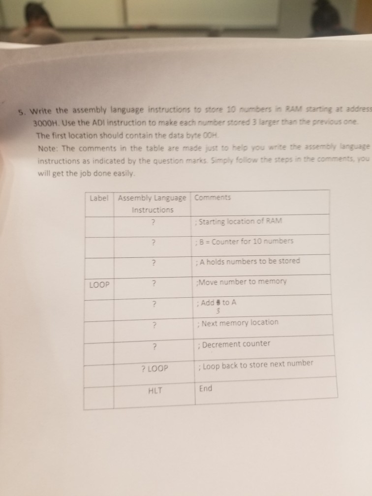 Solved s. Write the assembly language instructions to store | Chegg.com