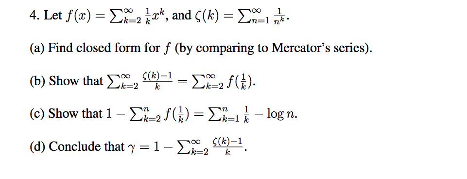Solved (a) Find closed form for f (by comparing to | Chegg.com