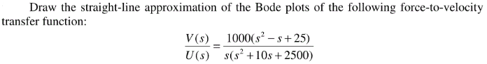 Solved Draw the straight-line approximation of the Bode | Chegg.com