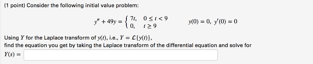 Solved 1 Point Consider The Following Initial Value