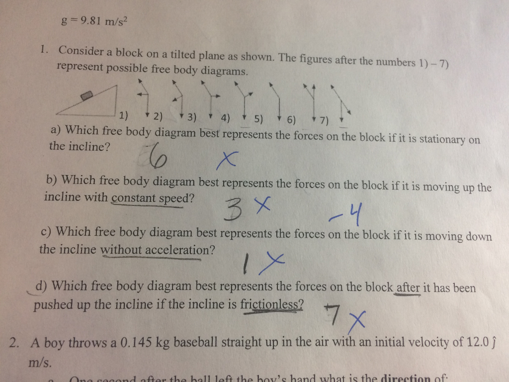 Solved Consider a block on a tilted plane as shown. The | Chegg.com