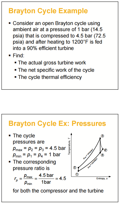 Solved ure In Lecture 9, the Brayton Cycle Example was | Chegg.com