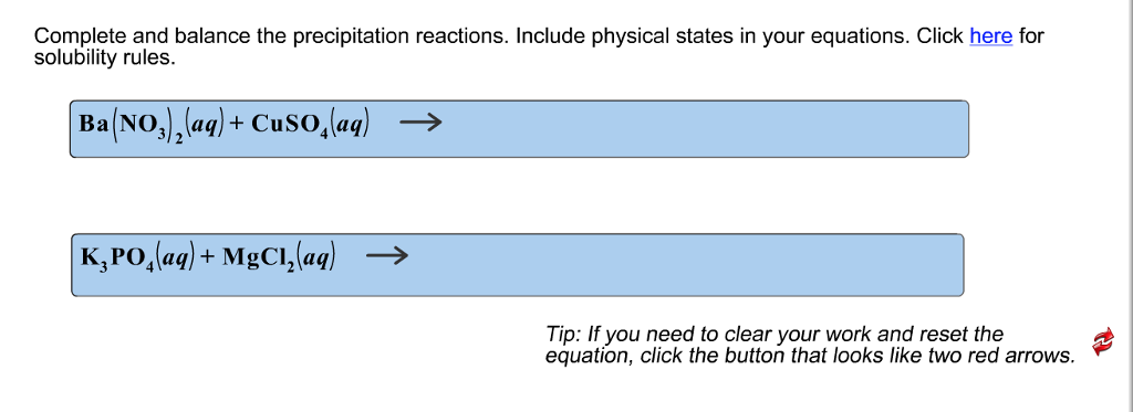 Solved Complete and balance the precipitation reactions. | Chegg.com