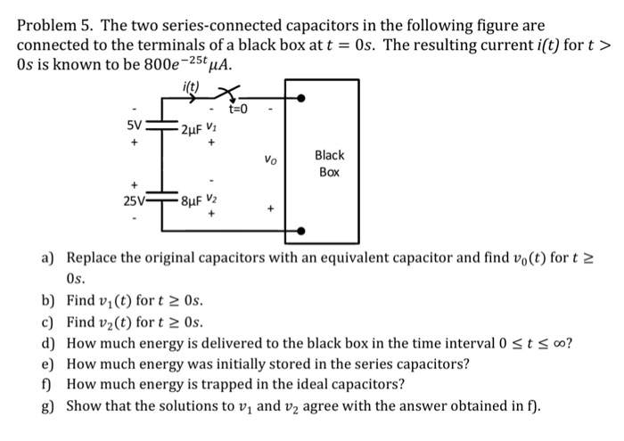Solved Problem 5. The two series-connected capacitors in the | Chegg.com