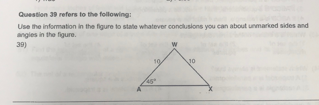 Solved Question 39 refers to the following: Use the | Chegg.com