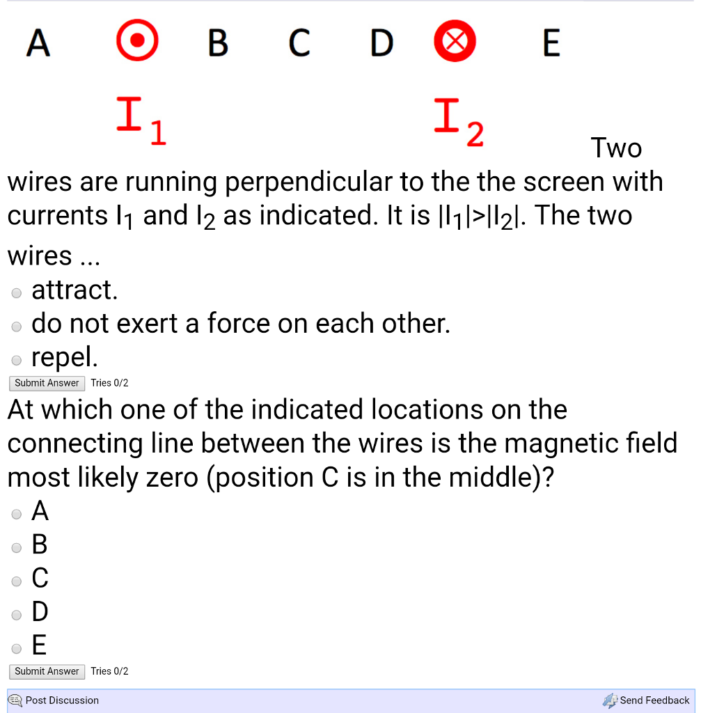 Solved 1 2 Two wires are running perpendicular to the the | Chegg.com