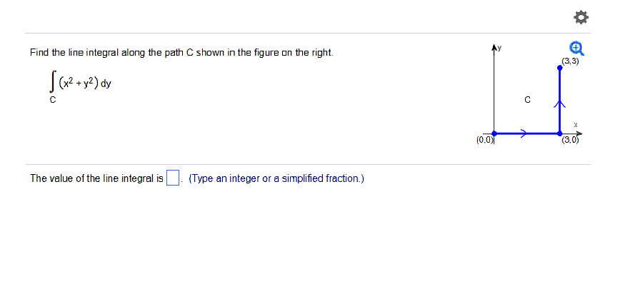 Solved Find the line integral along the path C shown in the | Chegg.com