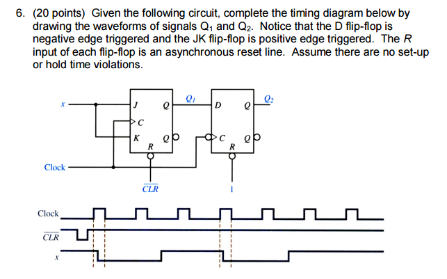 Solved Given the following circuit, complete the timing | Chegg.com Solved Given the following circuit, complete the timing | Chegg.com