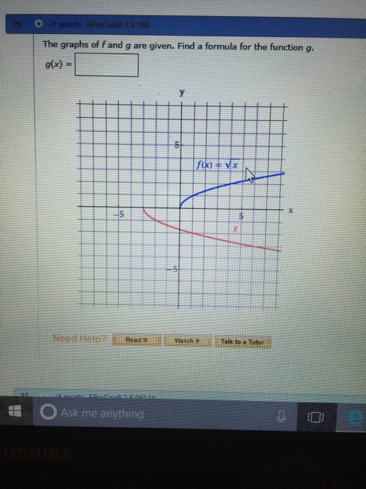 Solved The graphs of f and g are given. Find a formula for | Chegg.com