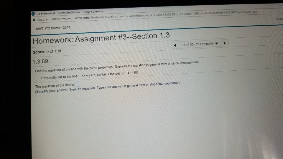 Solved Do Homework - Gertrude Charles - Google Chrome 을 | Chegg.com