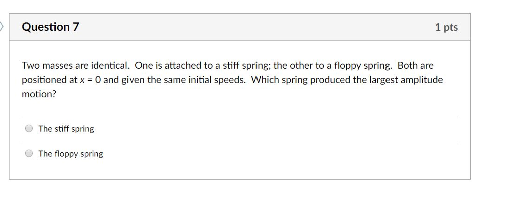 Solved Two masses are identical. One is attached to a stiff | Chegg.com