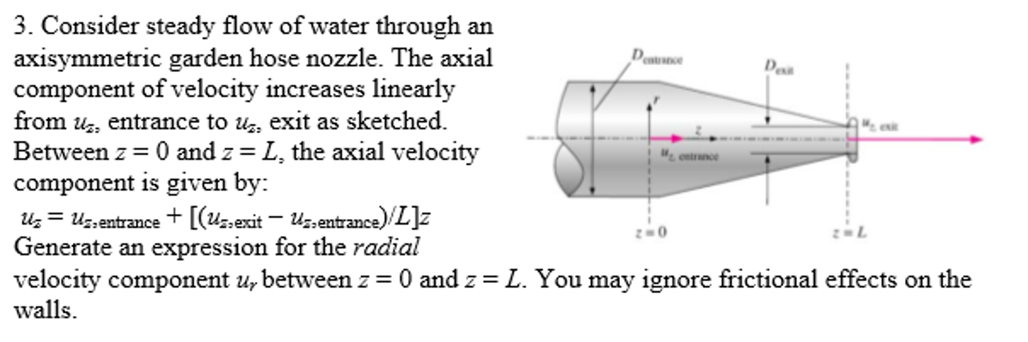 Solved Consider steady flow of water through an axisymmetric | Chegg.com