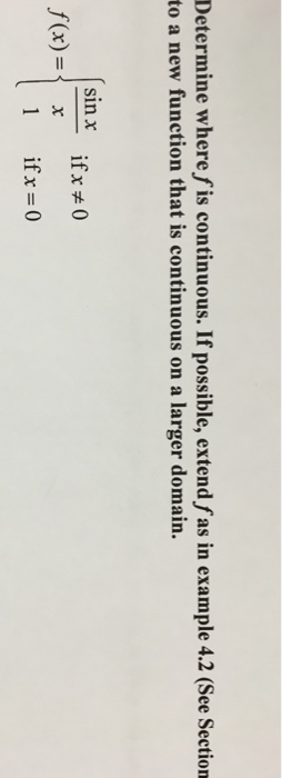 Solved Determine where f is continuous. If possible, extend | Chegg.com